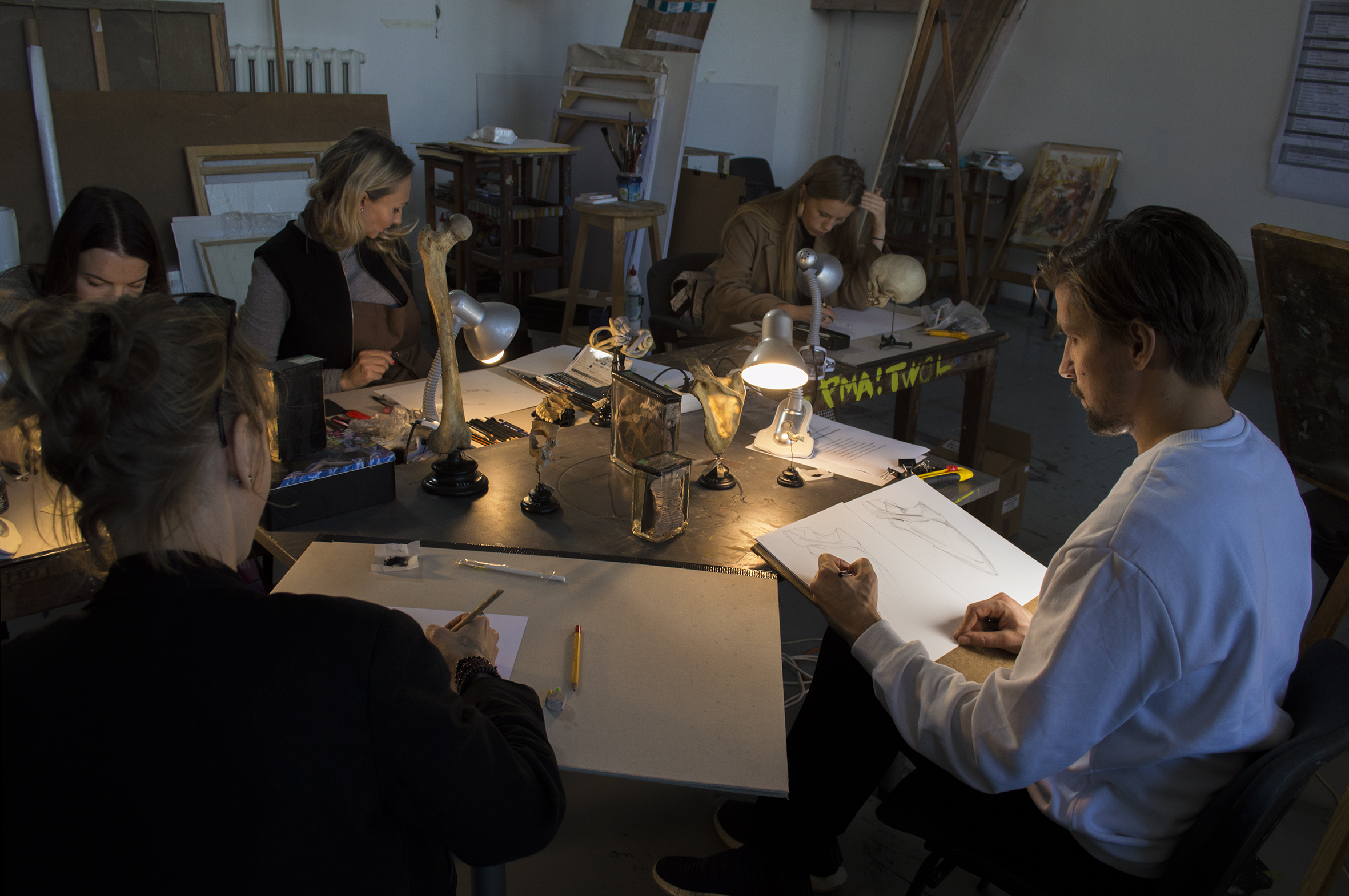 Art students learn anatomical drawing using specimens from the RSU ...